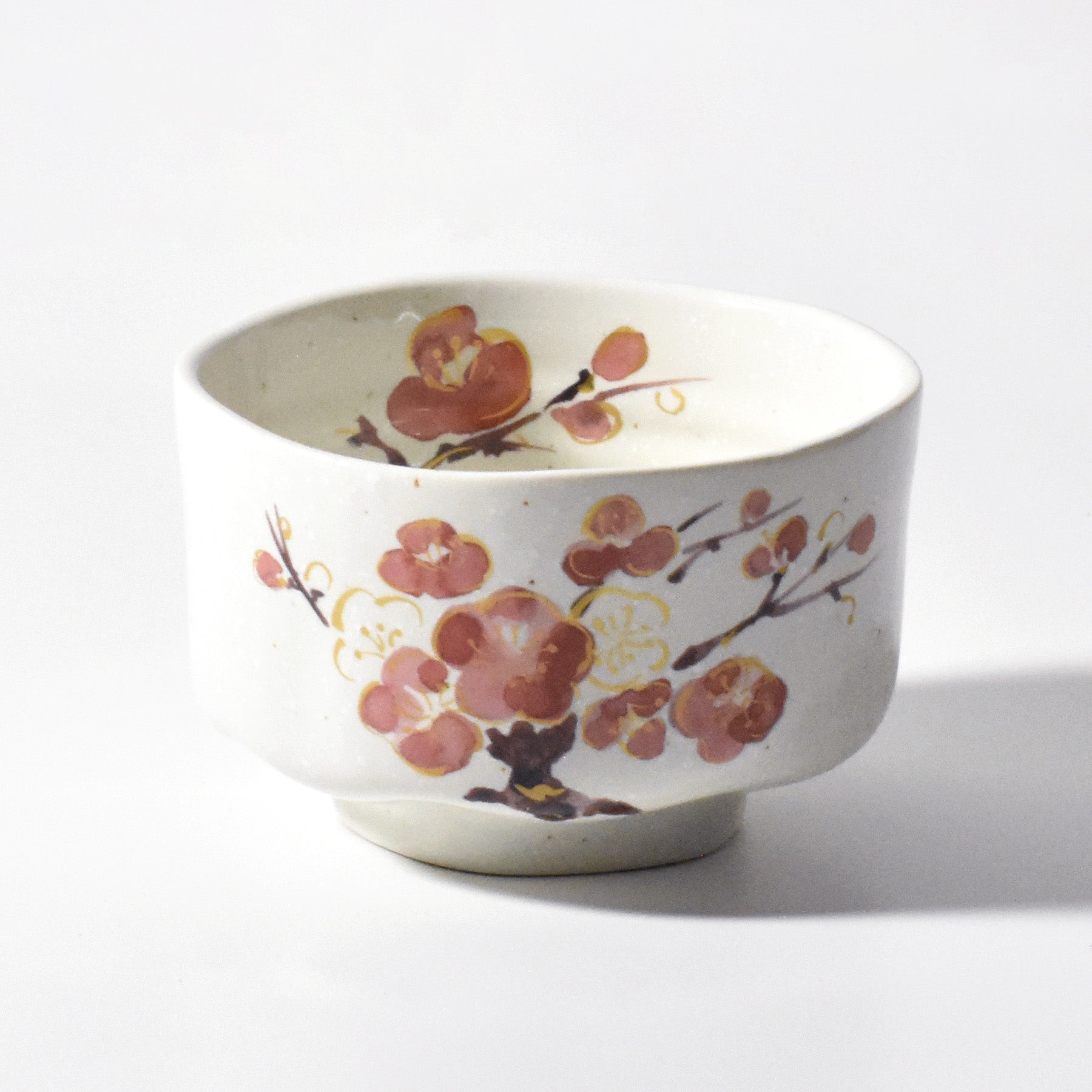 Japanese Ceramic “Kin-Sai Ume” Matcha Bowl – Gold-Accented Plum Design ...